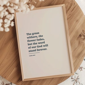 Isaiah 40 8 Christian Bible Verse Print, the Word of the Lord Stands ...