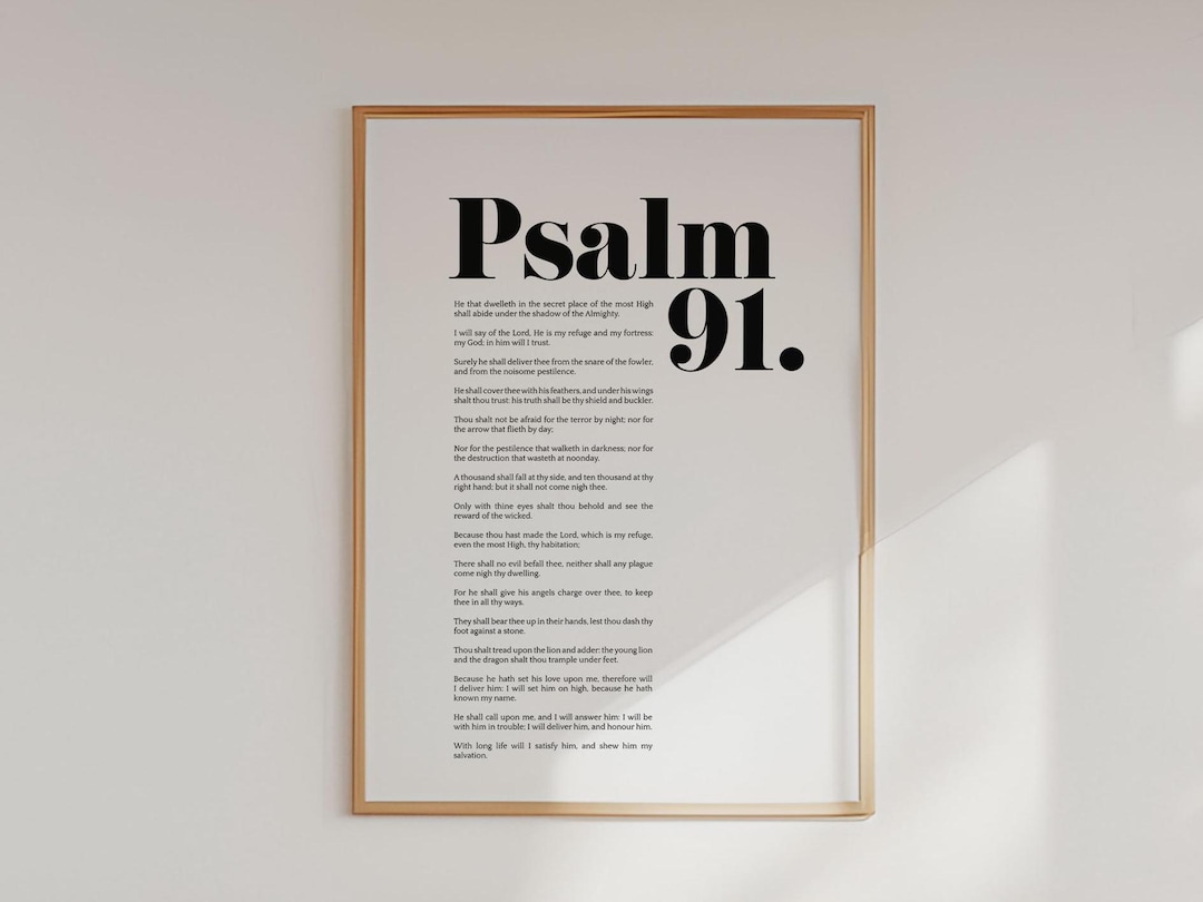Psalm 91 King James Version Bible Verse Wall Art, KJV, Christian Modern ...