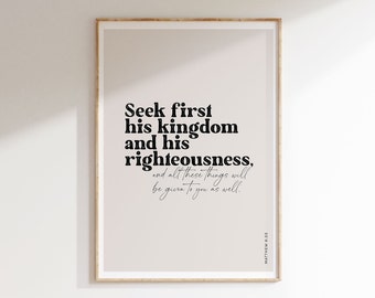 Matthew 6:33 but Seek First His Kingdom and His Righteousness, Digital ...