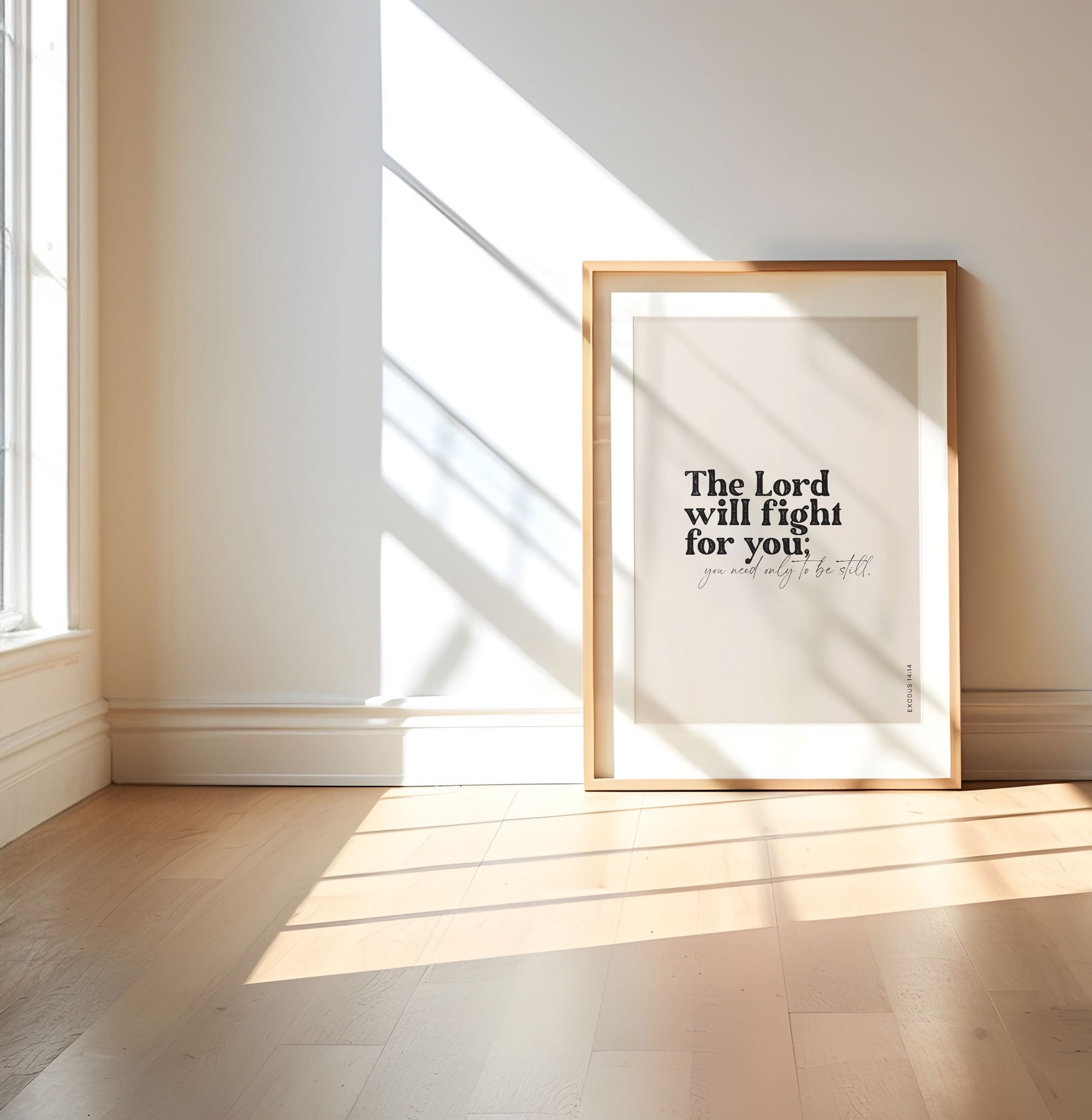 The Lord Will Fight for You Bible Verse Wall Art, Exodus 14:14 ...