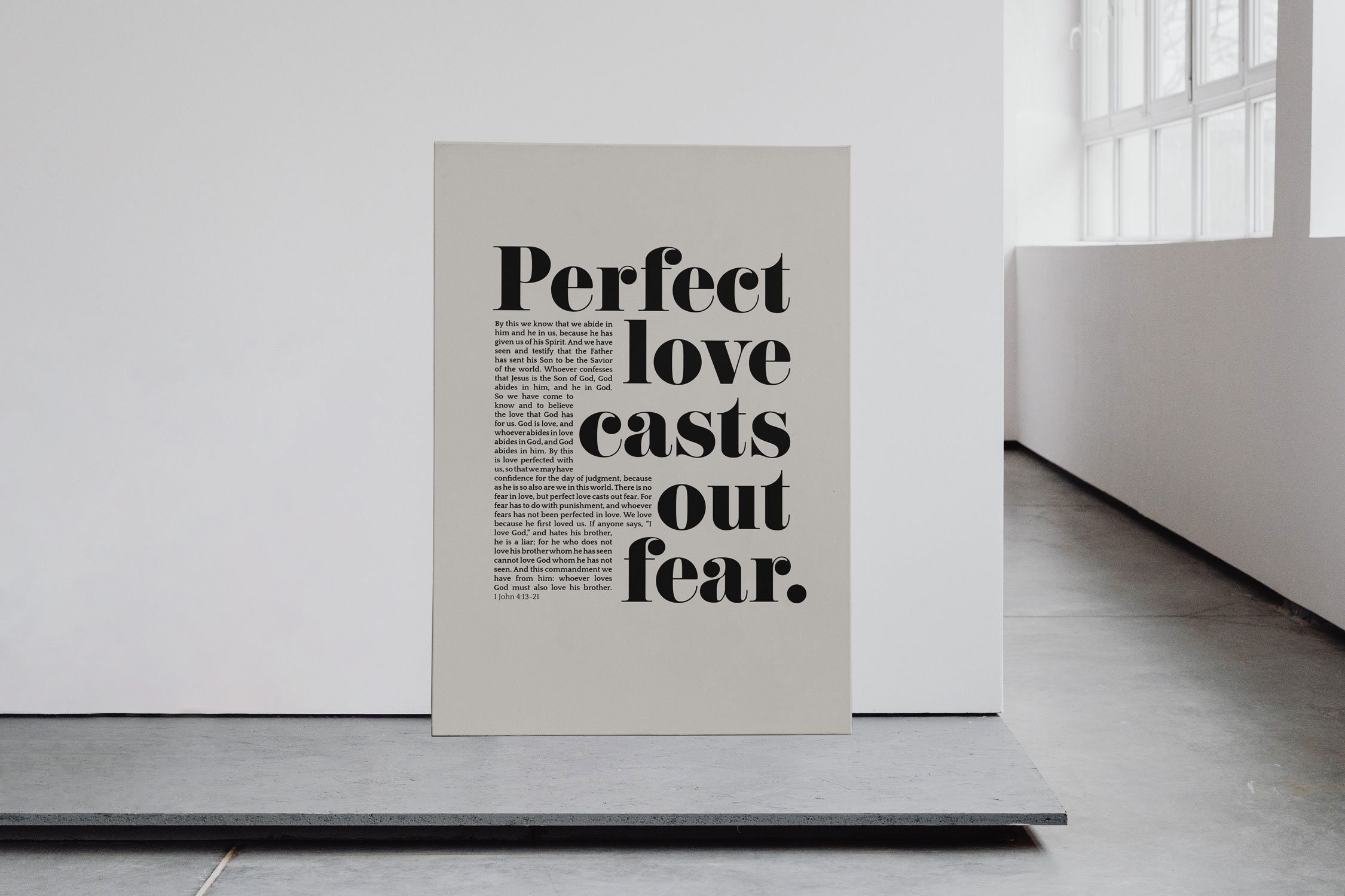 Perfect Love Casts Out Fear Bible Verse Wall Art, 1 John 4, Christian ...