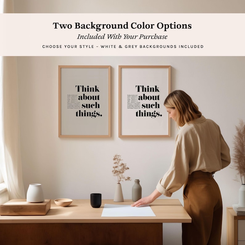 Philippians 4:8 Christian Bible Verse Print, Scripture Wall Art ...