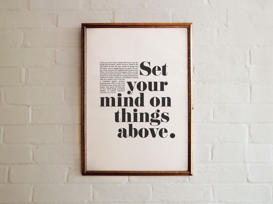 Colossians 3:1-4 Bible Verse Poster, Christian Home Decor (digital ...