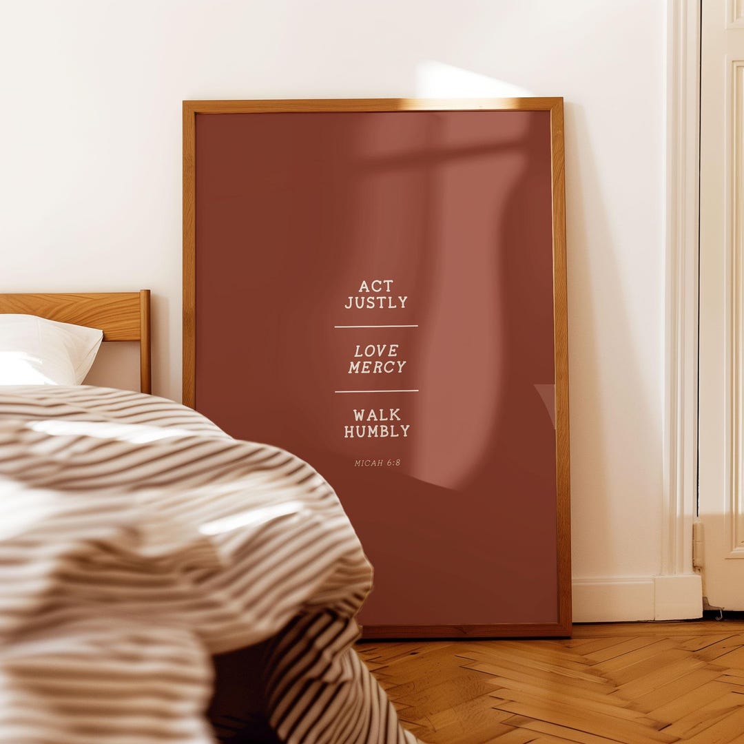 Micah 6 8 Print, Act Justly Love Mercy Walk Humbly Print, Red Bible ...