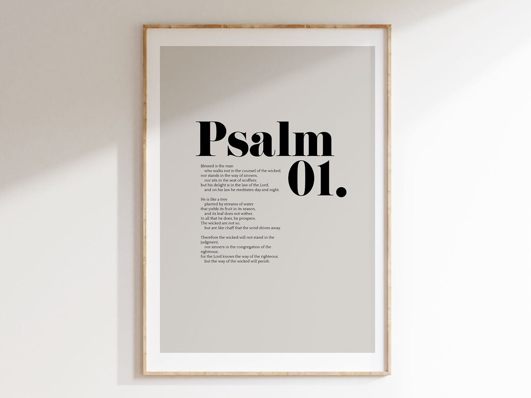Psalm 1 Bible Verse Wall Art, Minimalist Decor, Christian Modern ...