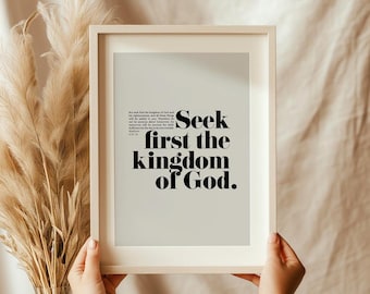 Seek Ye First the Kingdom of God; Matt 6:33 - Etsy