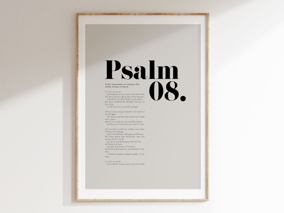 Psalm 8 Bible Verse Wall Art, Minimalist Decor, Christian Modern ...