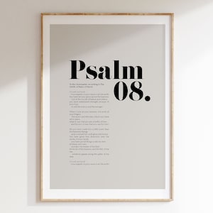 Psalm 8 Bible Verse Wall Art, Minimalist Decor, Christian Modern ...