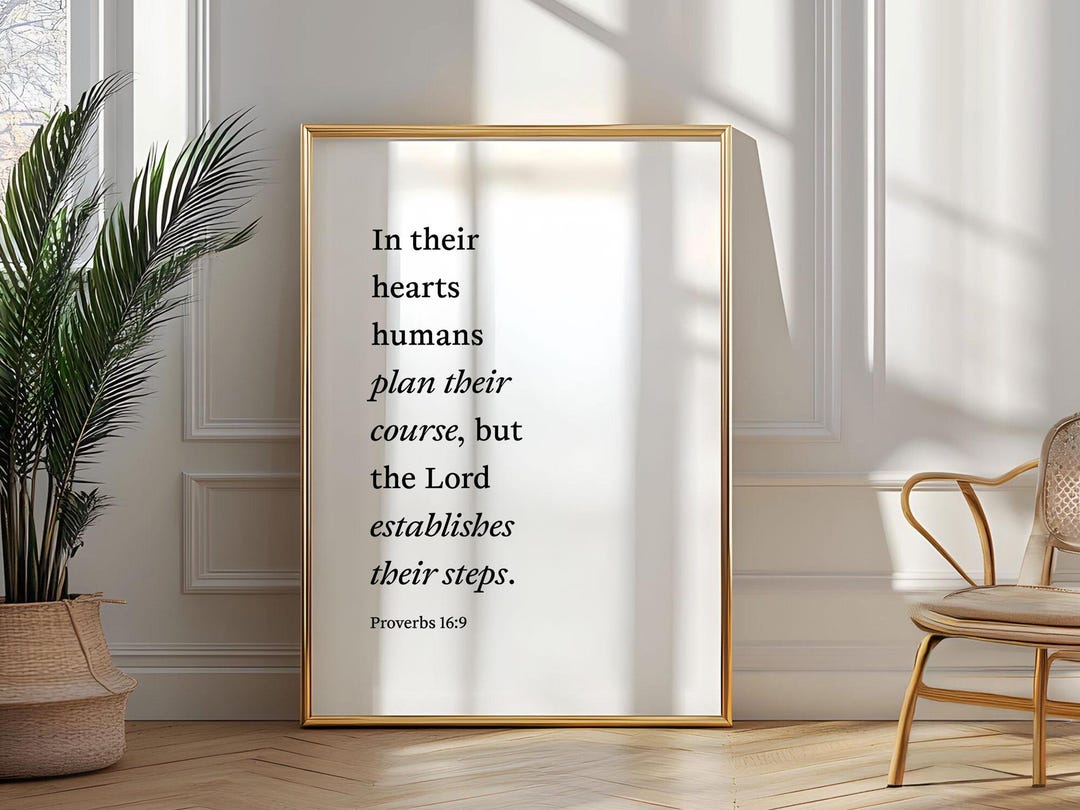 Proverbs 16 9 Christian Wall Art, DIGITAL DOWNLOAD, Inspirational God ...