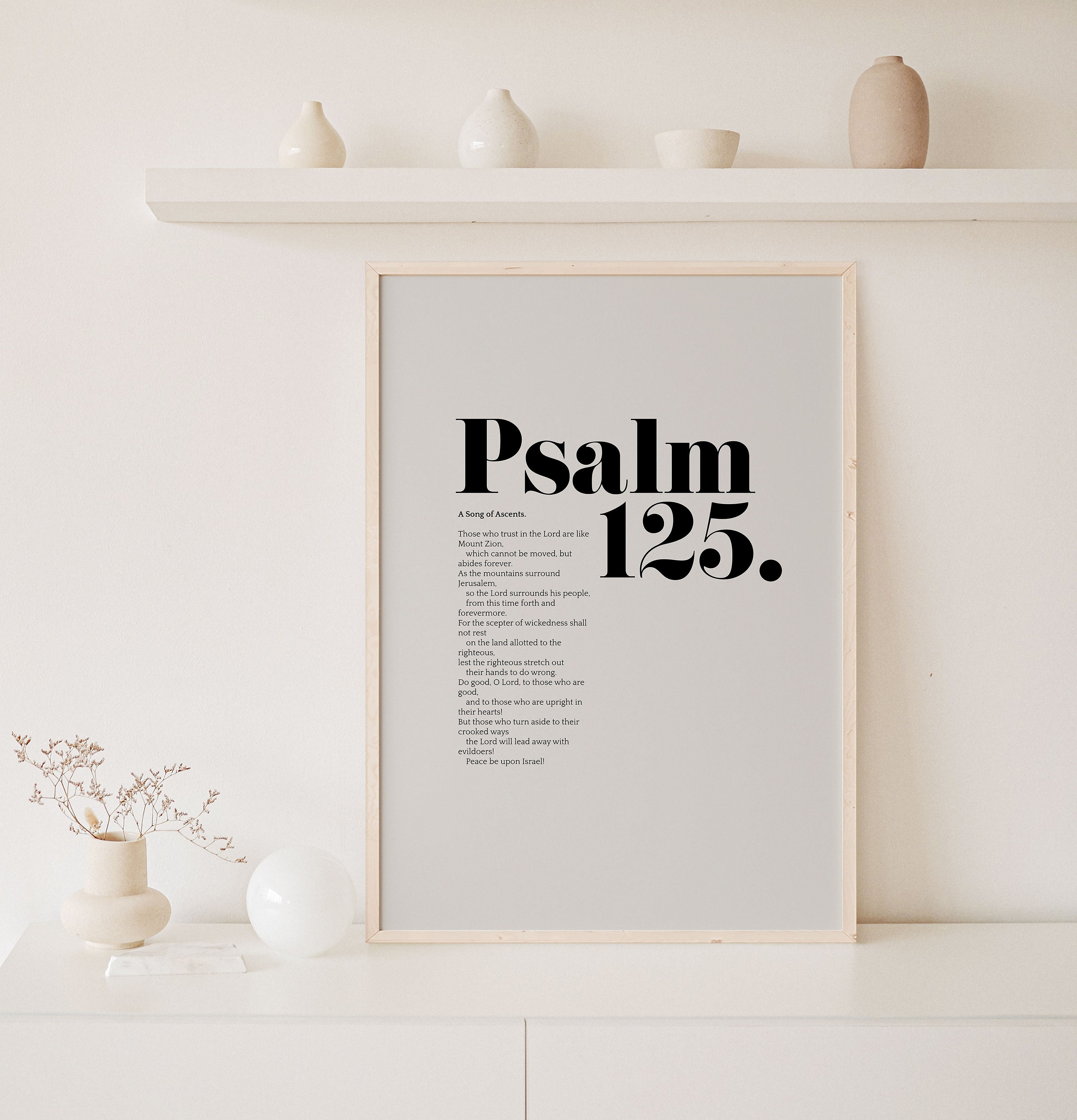 Art mural de versets bibliques du psaume 125, décoration minimaliste ...