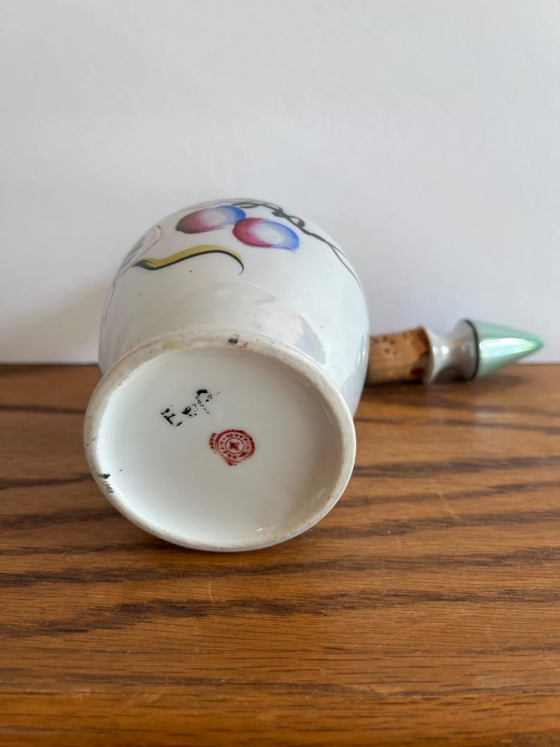 MIJ Handpainted Art Deco Lustre Stoppered Ceramic Bottle Dresser Bottle ...