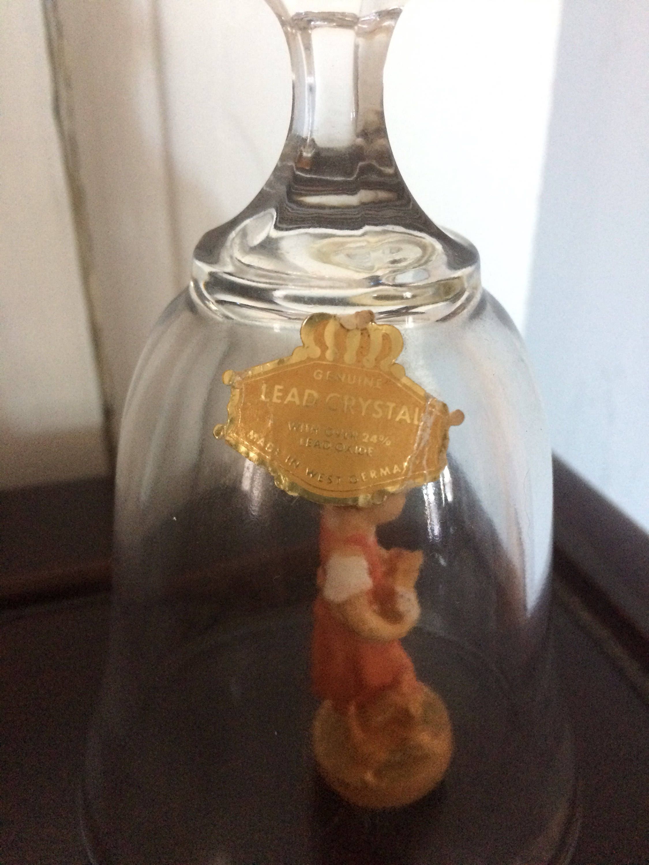 Girl With Kittens Dolfi Original Crystal Bell With Wooden Figure ...