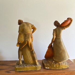 WPA Era Farm Worker Statues Chalkware Harvest Figure Art Deco Man ...