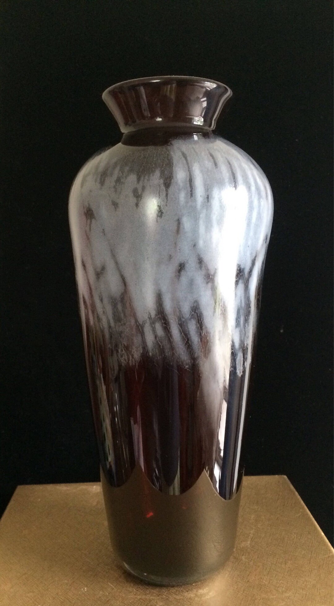 Root Beer Glass Vase Elegant Frosted Finish - Etsy