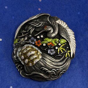 950 Japanese Silver and Enamel Antique Brooch Incredible Detail - Etsy