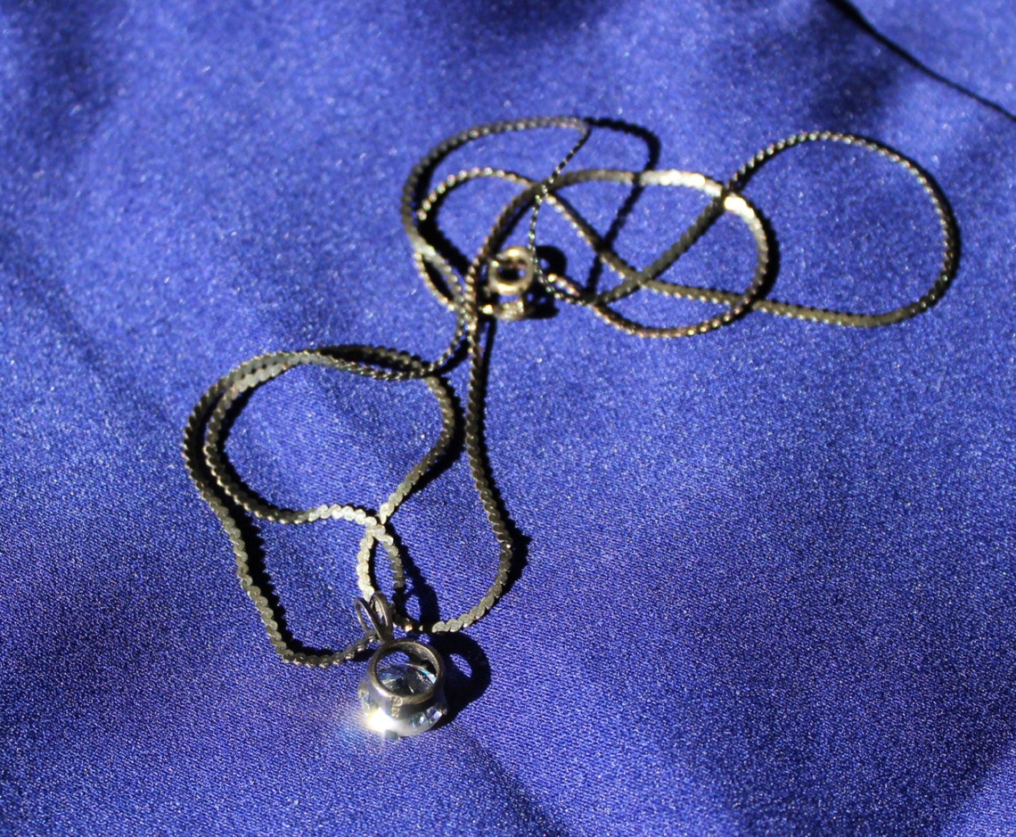 Brilliant Cut Solitaire Crystal Pendant Set in Sterling Silver - Etsy