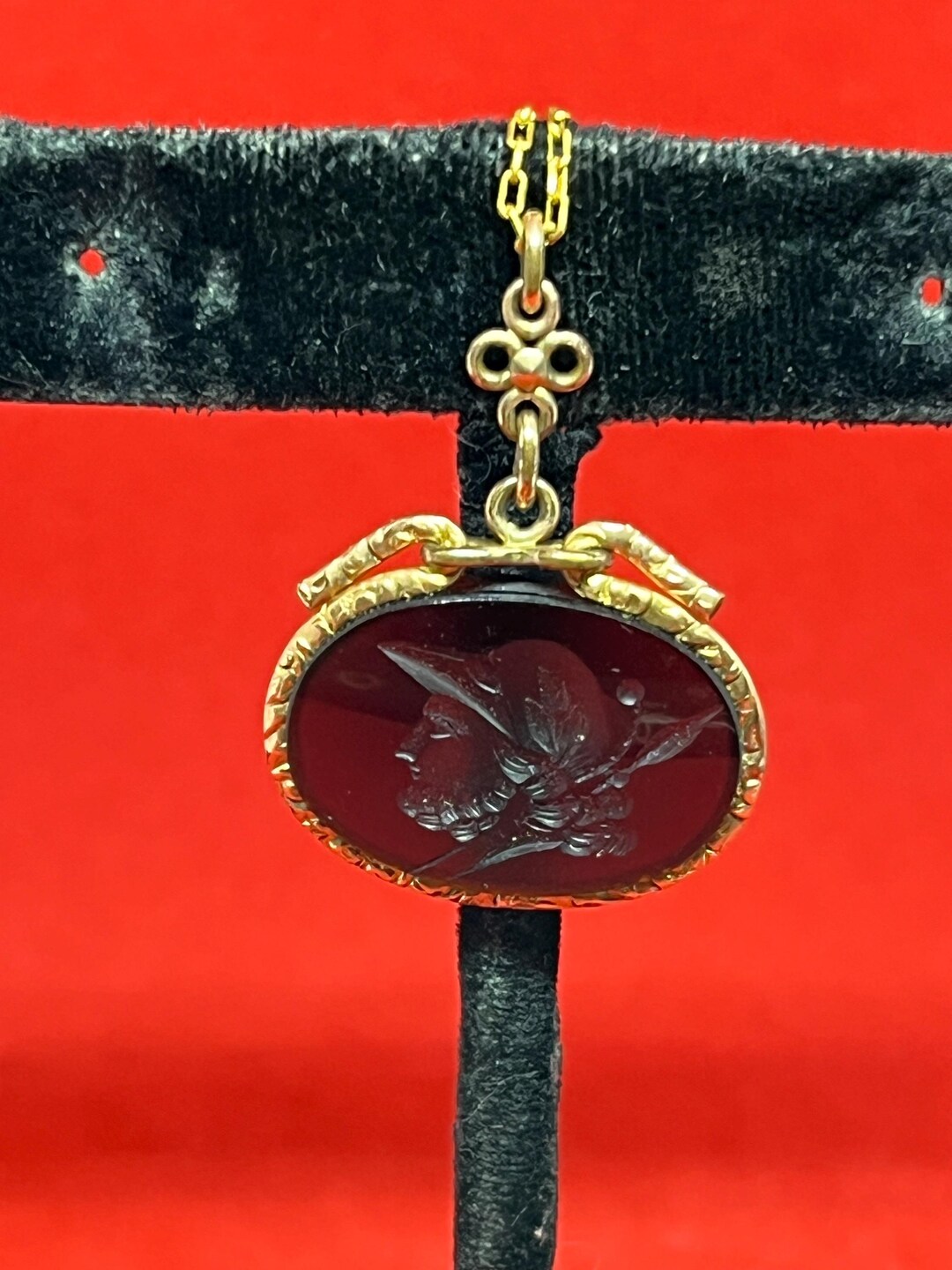 Antique Victorian Carved Carnelian Spartan / Roman Head Intaglio Seal ...