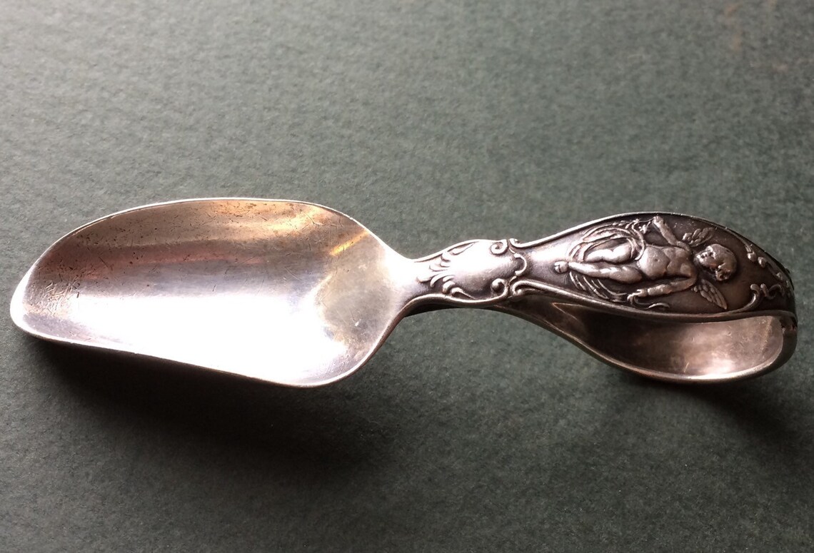 1894 Sterling Medicine Spoon Cupid Curved Handle Sterling - Etsy UK