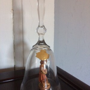 Girl With Kittens Dolfi Original Crystal Bell With Wooden Figure ...
