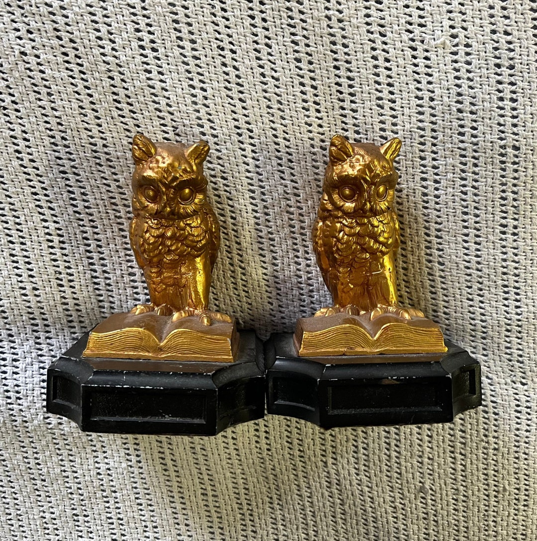 Vtg 1940s Owl Bookends Owls Standing on Books - Etsy