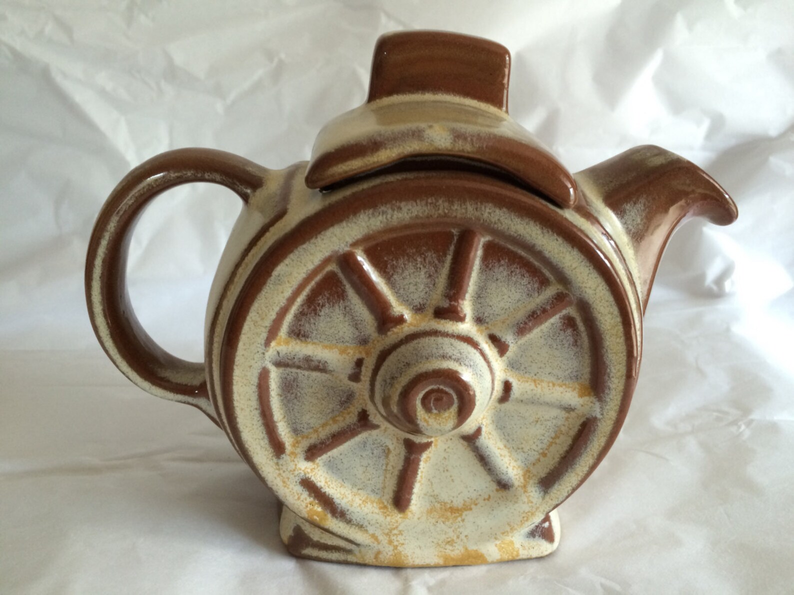 Frankoma Pottery Wagon Wheel Personal Size Teapot, Covered Pitcher ...