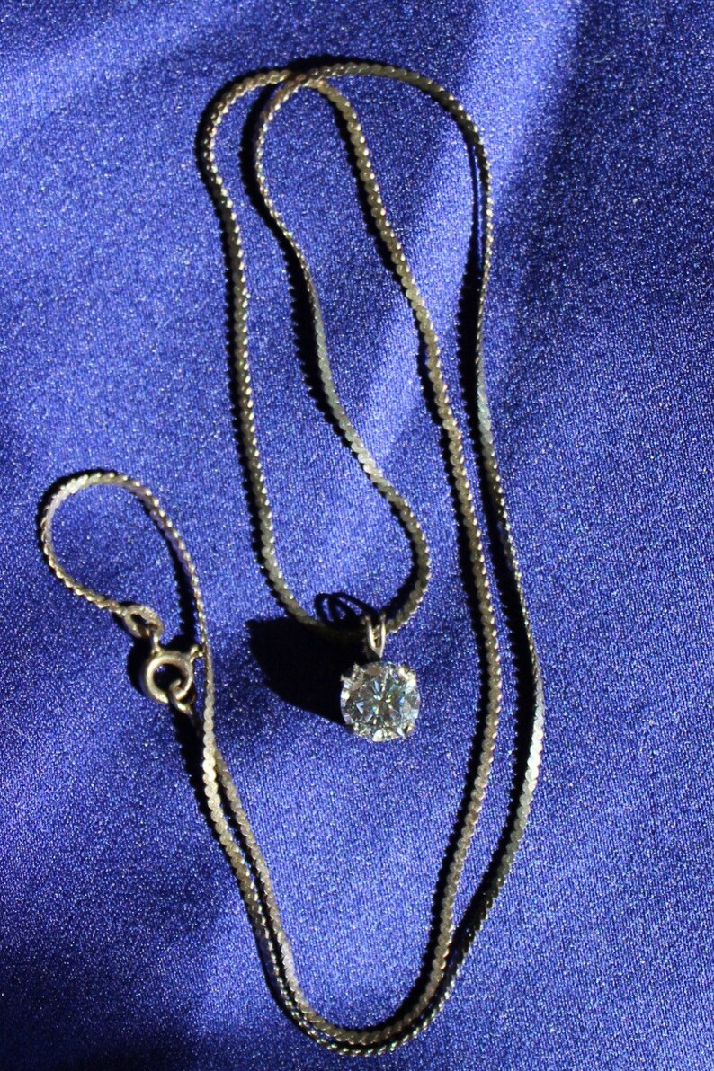 Brilliant Cut Solitaire Crystal Pendant Set in Sterling Silver - Etsy