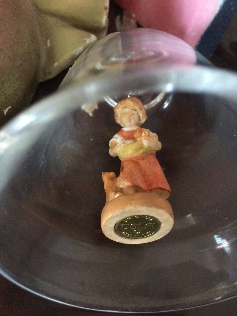 Girl With Kittens Dolfi Original Crystal Bell With Wooden | Etsy