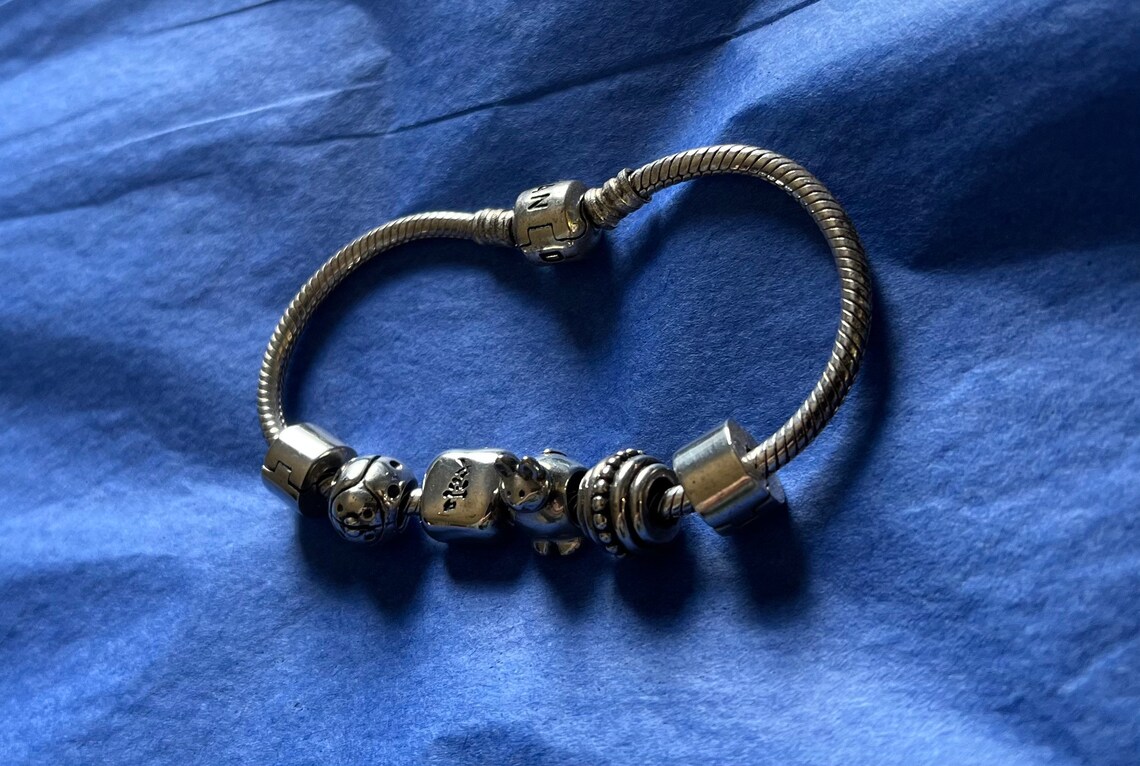7” Pandora Iconic Moments Bracelet and 6 Charms Retired Chinese LOVE ...