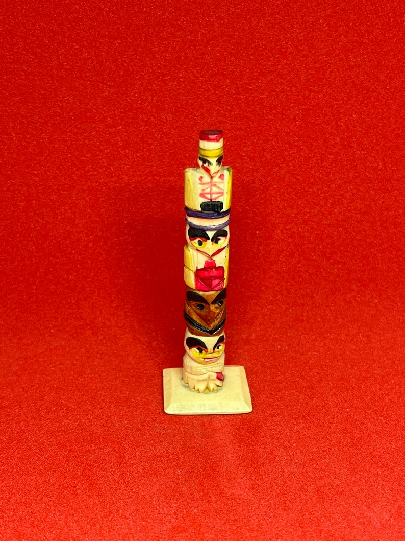 Miniature Inuit Totem Pole Carved Bone - Etsy
