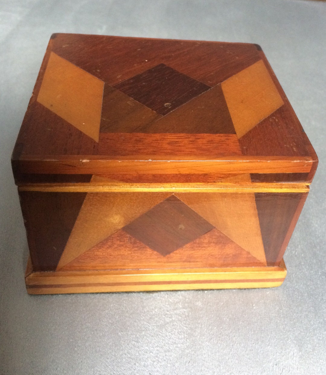 Vintage Parquetry Box Handsome Wooden Box - Etsy