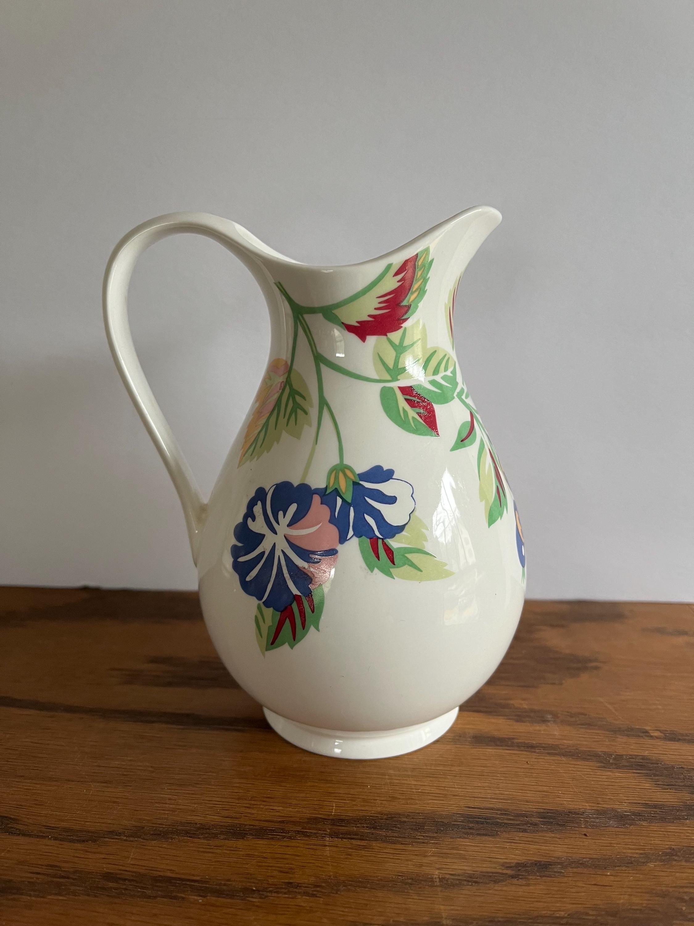Vtg Royal Tara Fine Bone China Pitcher 6.5” Florence Pattern Tulips ...
