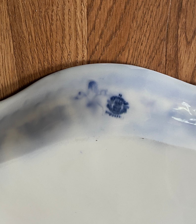 Large 1891 W. H. Grindley Platter 19.25” Long BRUSSELS Pattern Flow ...