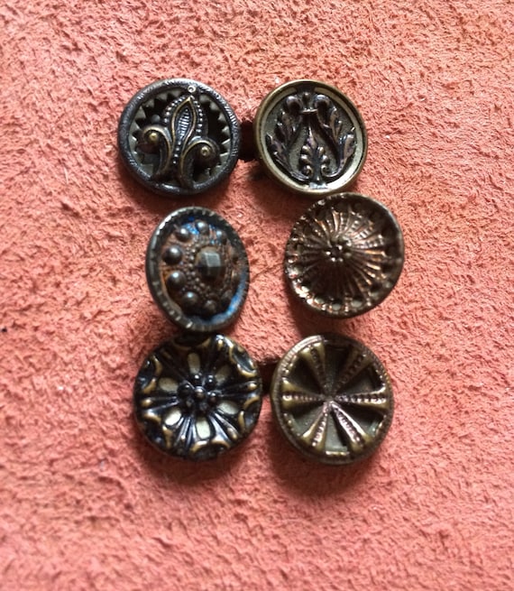 6 Antique Victorian picture buttons different design buttons | Etsy