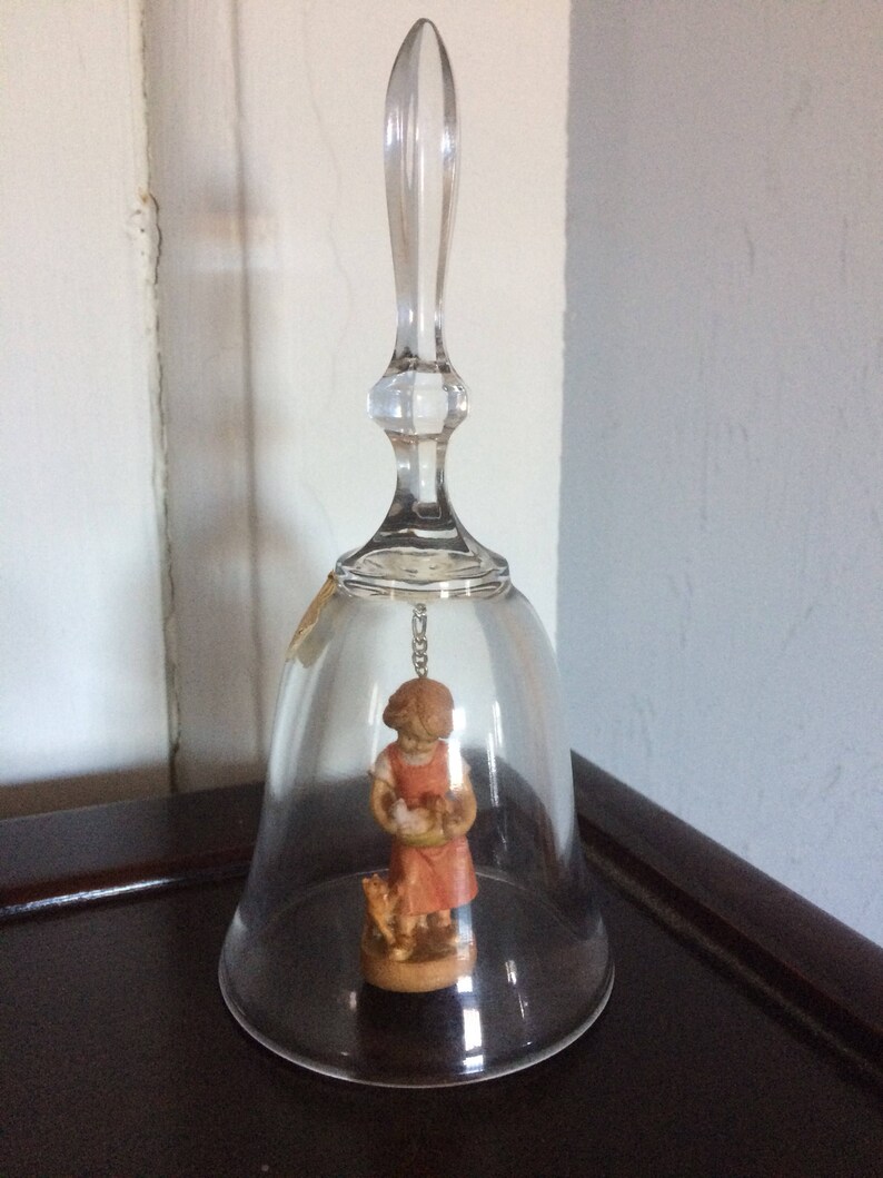 Girl With Kittens Dolfi Original Crystal Bell With Wooden | Etsy