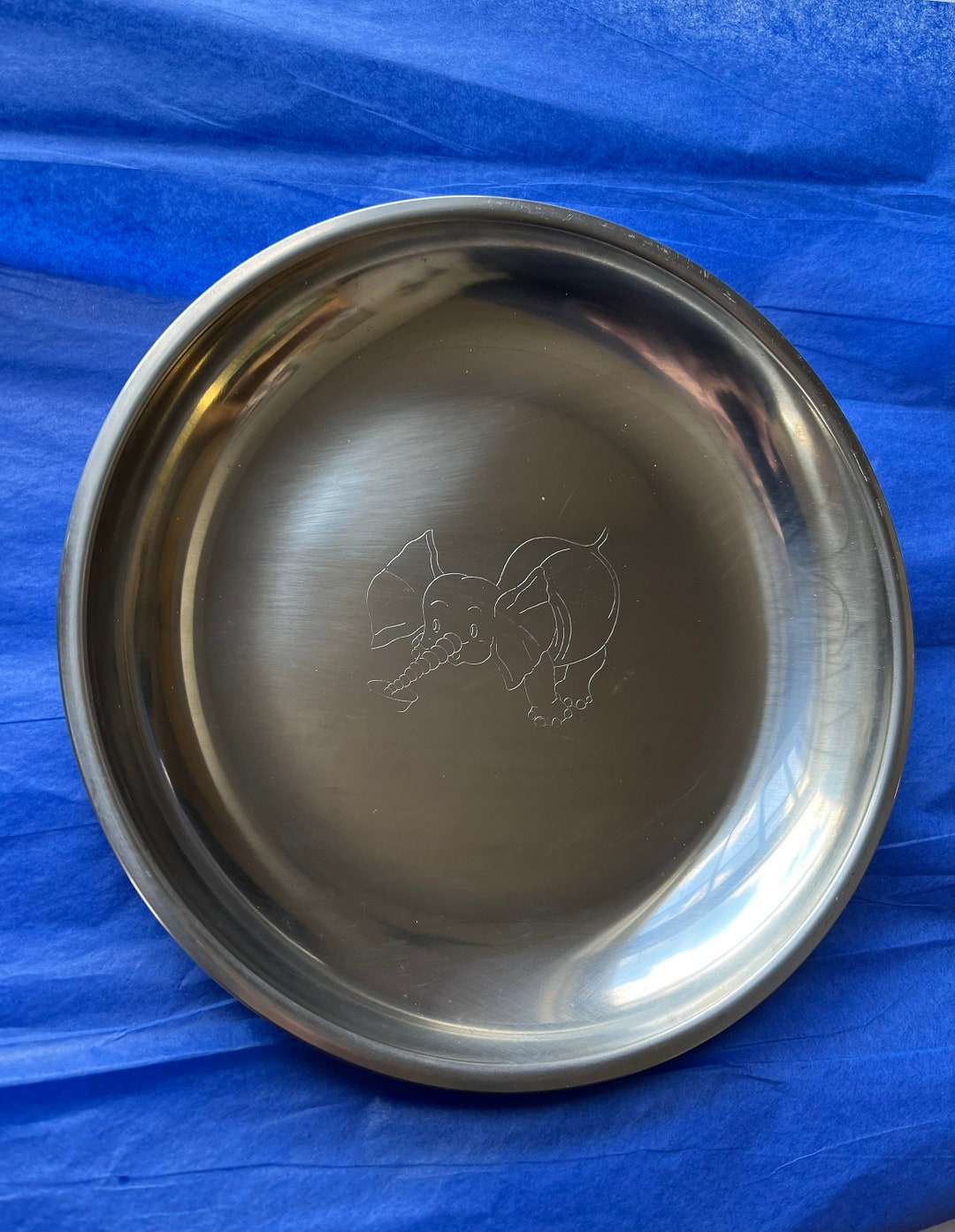 Vtg Lundtofte Denmark Stainless Steel Children’s Dish With Elephant - Etsy