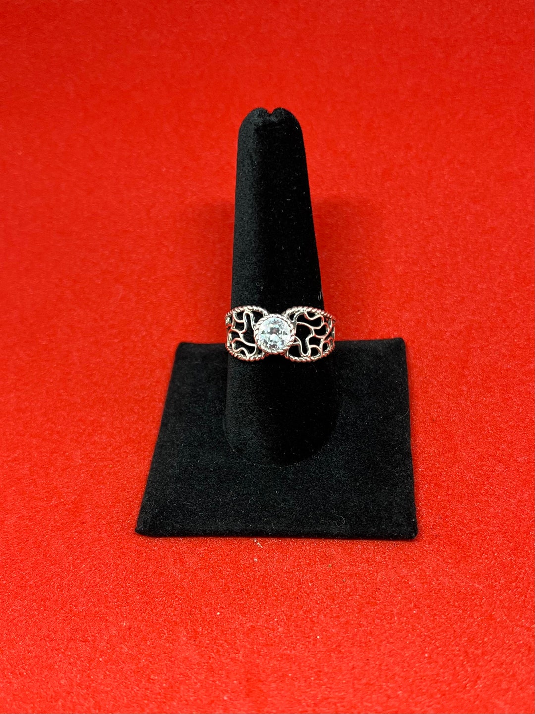 Vtg Avon Crystal and Sterling Silver Ring Size 10 - Etsy