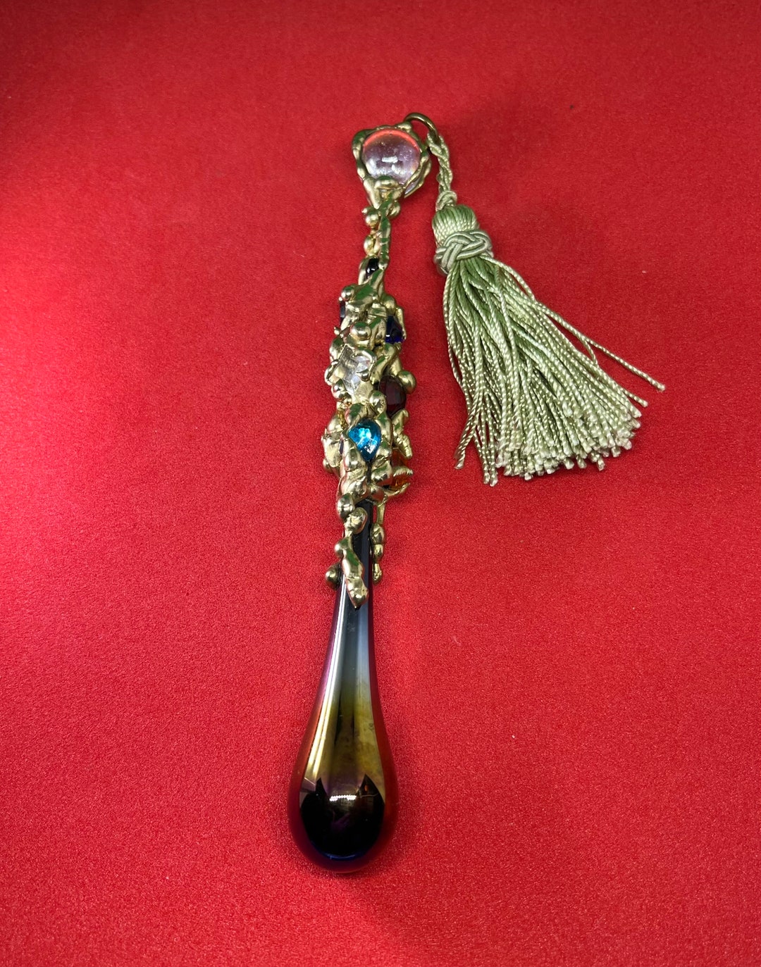 Vtg 1970s Crafted Metal and Gem Spell Casting Wand - Etsy