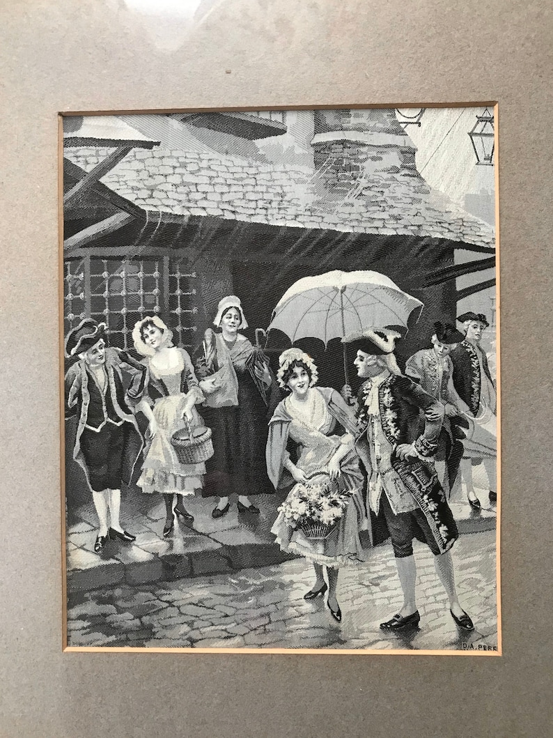 Neyret Freres Woven Silk Stevengraph Picture the Downpour by - Etsy