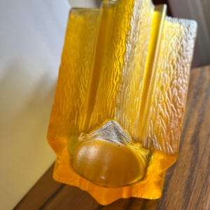 Walther Glas Star Shaped Yellow Glass Vase Art Deco Style Made in ...