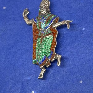 Vtg Siam Sterling Enamel Temple Dancer Brooch - Etsy