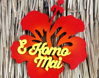 E Komo Mai Door Sign - Etsy