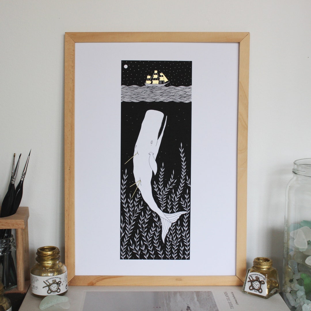 MOBY DICK PRINT, A4 Print, A3 Art Print, Booklover Gifts, Booklover ...