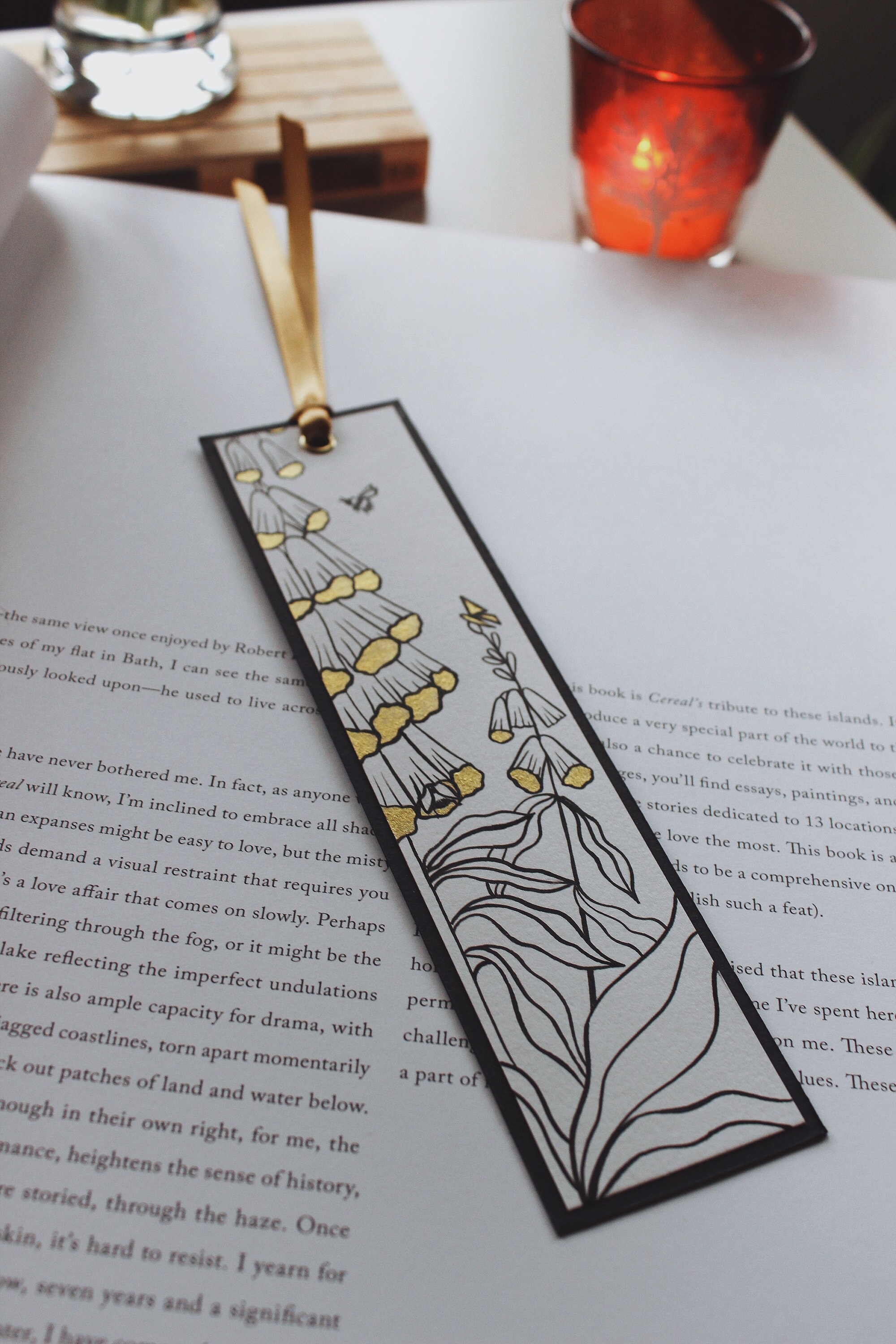 FOXGLOVE BOOKMARK Hand-drawn Bookmark Simple Line Art - Etsy