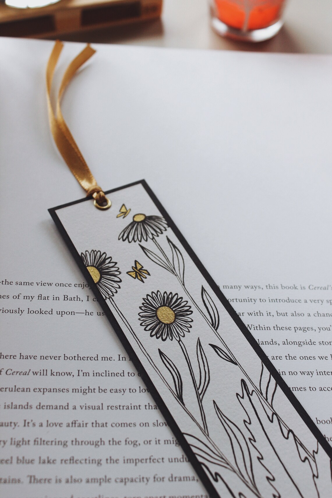 DAISY BOOKMARK Hand-drawn Bookmark Simple Line Art Bookmark | Etsy