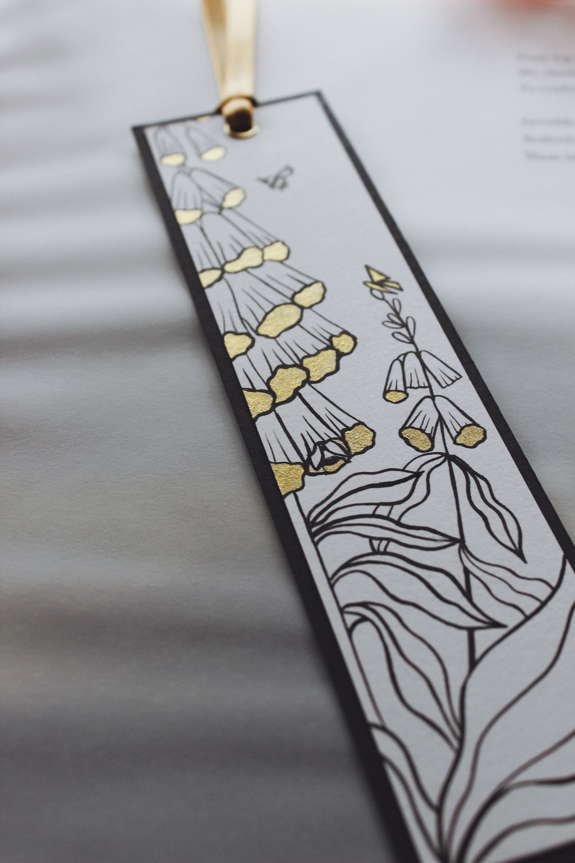 FOXGLOVE BOOKMARK Hand-drawn Bookmark Simple Line Art - Etsy