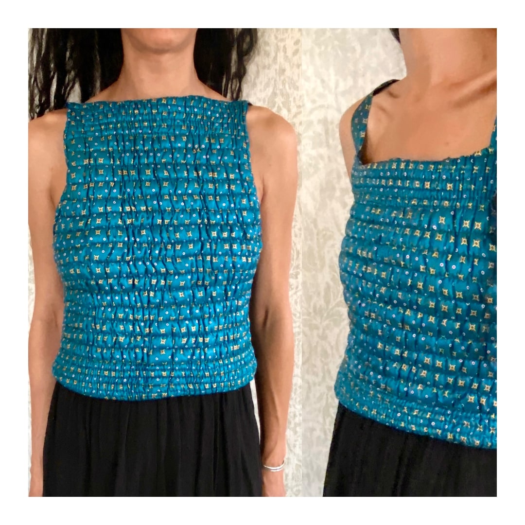 Vintage Quilted Tank Retro Top Handmade Ski Vests Vtg Fitted Puffer ...