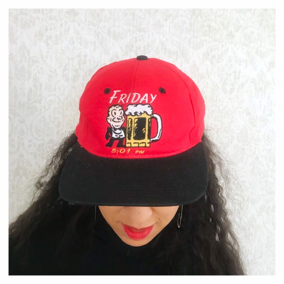 Vintage Friday Drinking Hat | Red Happy Hour Novelty … - Gem
