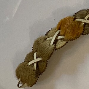 Vintage Pelt Fur & Leather Belt | Indigenous Animal Deer Link ...