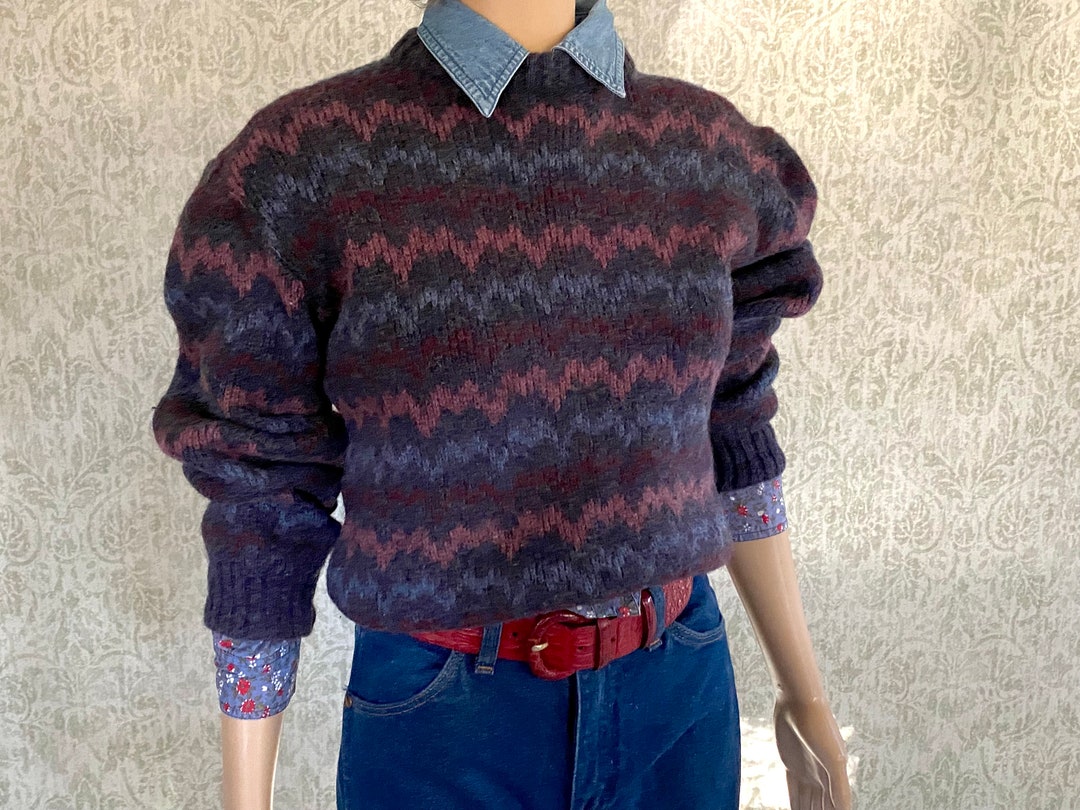Vintage Shetland Wool Sweater Vtg ESKIMO KNITWEAR Knit Winter Jumper 60 ...