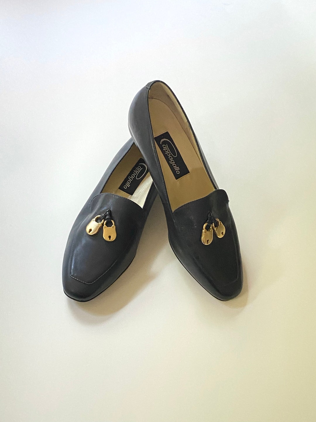 Vintage Navy Women's Leather Oxford | Size 7 | Lock & Key Blue Dress ...